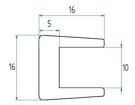 U Profile 10 mm