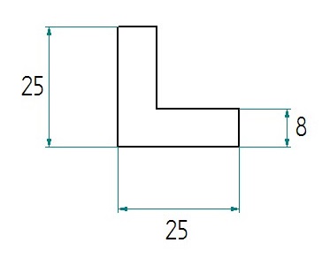 Angled Profile 25 mm